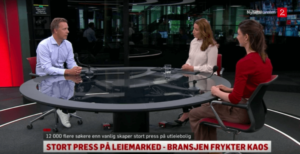 Stort press på leiemarkedet - Husleie.no på TV2 Nyhetskanalen - Husleie.no - plattform for enkel ...
